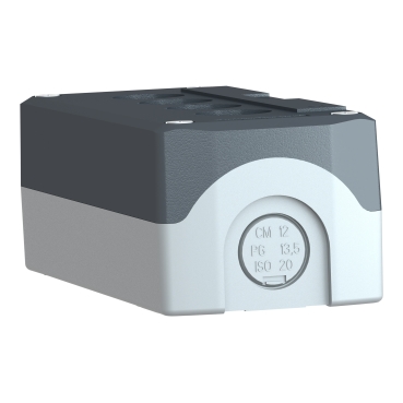 XALD04 - dark grey empty enclosure lid with light grey base - 4 cut ...