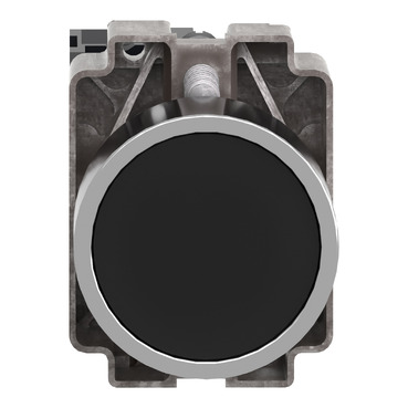 XB2BA21C - Complete push button, Easy Harmony XB2, metal, flush, black ...