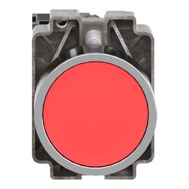 XB2BA42C - Complete push button, Easy Harmony XB2, metal, flush, red ...