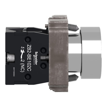 XB2BA42C - Complete push button, Easy Harmony XB2, metal, flush, red ...