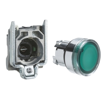 XB4BW3361 - Green flush complete illum pushbutton Ø22 250V | Schneider ...