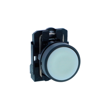 XB5AA11N - Push button, Harmony XB5N XB7N, plastic, flush, white, 22mm ...