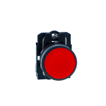 XB5AA41N - Push button, Harmony XB5N XB7N, plastic, flush, red, 22mm ...