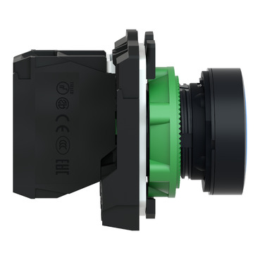 XB5AA61 - Push button, plastic, flush, blue, Ø22, spring return ...