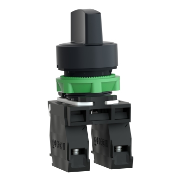 XB5AD53 - Selector switch, plastic, black, Ø22, 3 positions, spring ...