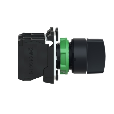 XB5AD33 - Interruptor selector negro Ø 22mm, 3 posiciones, 2 NA ...