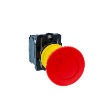 XB5AS8445N - Emergency stop push button, Harmony XB5N XB7N, plastic ...