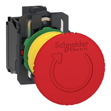 XB5AS84462 - Emergency stop switching off, Harmony XB5, plastic, red mushroom 40mm, 22mm ...