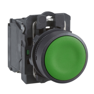 XB5AA31N - Push button, Harmony XB5N XB7N, plastic, flush, green, 22mm ...