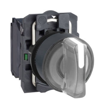 XB5AK151B3N - Ill selector switch, Harmony XB5N XB7N, plastic, white ...