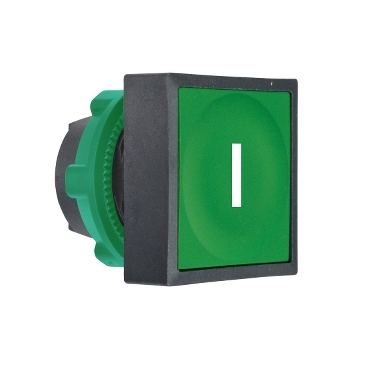 ZB5CA331 - green square flush pushbutton head Ø22 spring return "I" | Schneider Electric България