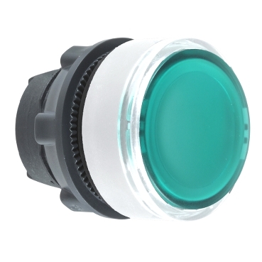 ZB5AA38C1 - Head for illuminated push button, Harmony XB5, green flush pushbutton legend ...