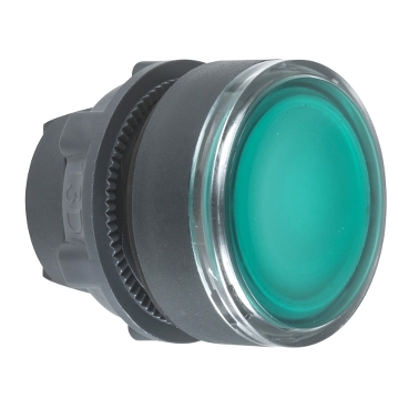 ZB5AH033 - green flush illuminated pushbutton head Ø22 push-push for ...