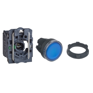 XB5AW36B1 - Illuminated push button, Harmony XB5, blue projecting ...
