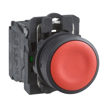XB5AA43 - Push button, Harmony XB5, XB4, red flush complete pushbutton ...