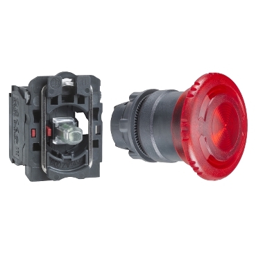 XB5AW74B2N - Illuminated emergency switching off push button, Harmony ...