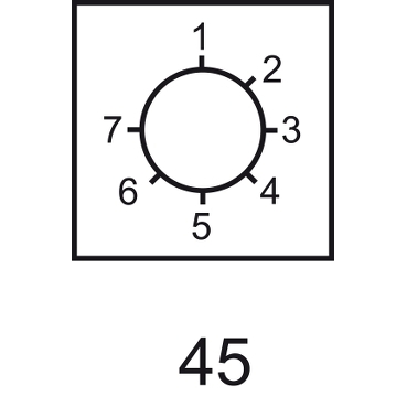 XBCY7224 - legend for cam switch 1 to 7 - 46 x 46 mm | Schneider ...