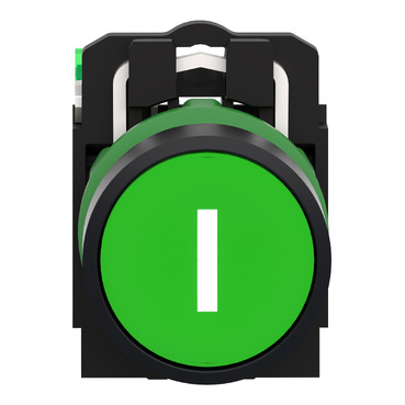 ZB5RTA331 - Pulsador inalámbrico y sin batería, plástico, verde, Ø 22mm, retorno por resorte con ...