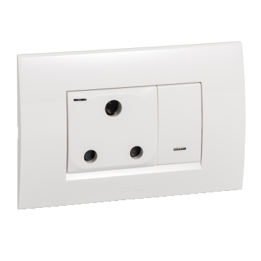 ZZA_S3015WE - 16 Amp switched socket outlet-horizontal mount(100mm x ...