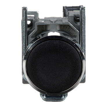 XB4BA21 - Harmony XB4, Push button, metal, flush, black, Ø22, spring ...