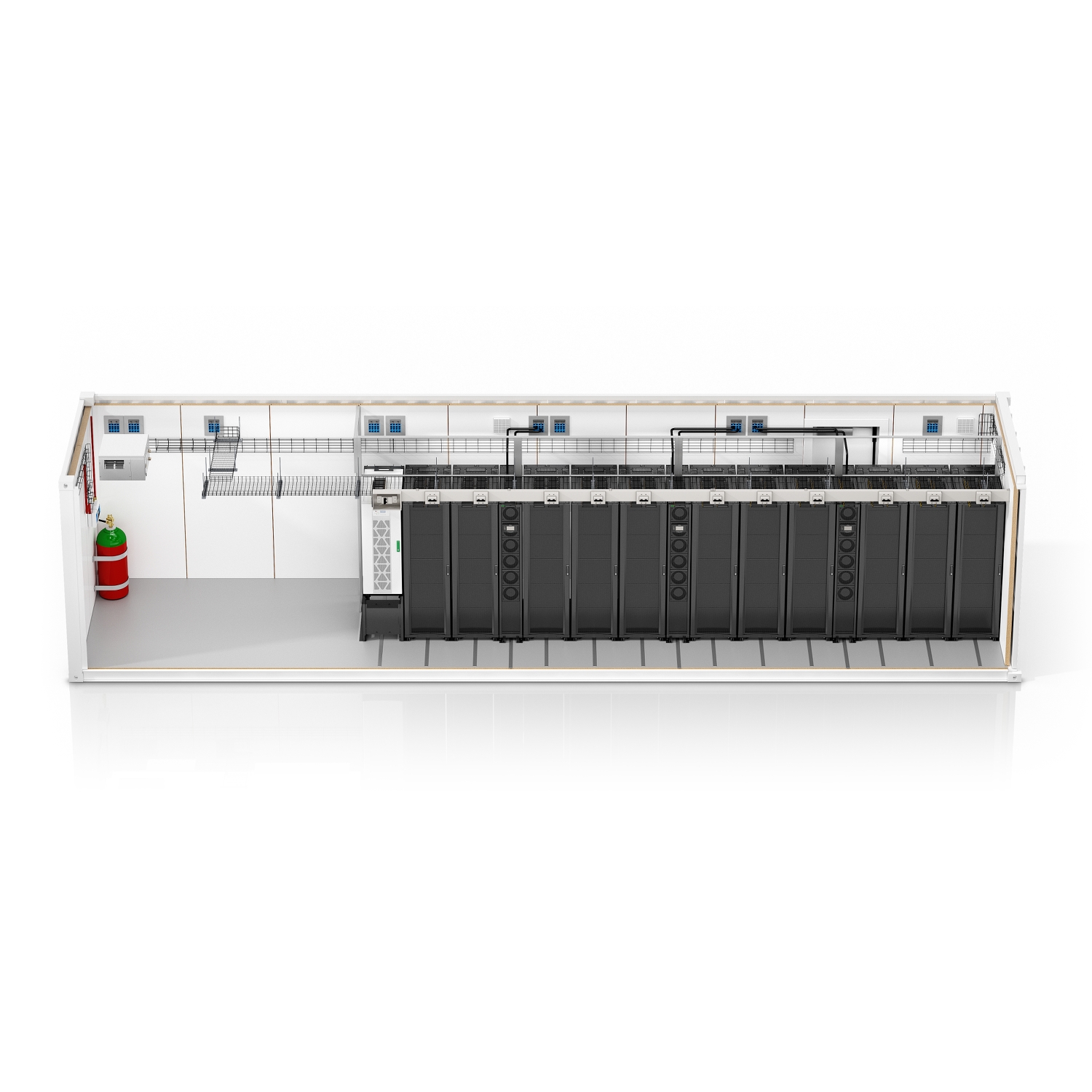 Conteneur ISO tout-en-un 38 kW 11 racks InRow DX 400 V ...