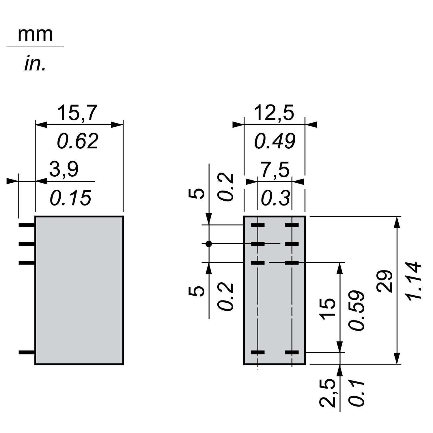RSB2A080P7, interface plug-in relay, Harmony electromechanical relays ...