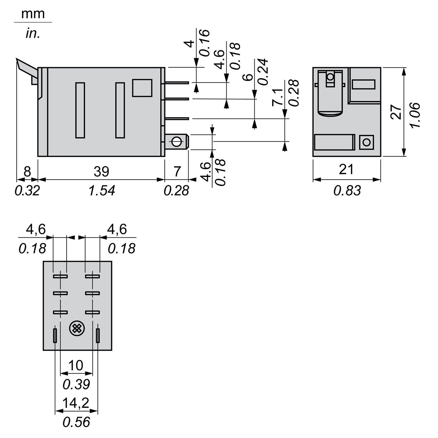 RPM22B7, plug-in relay, Harmony electromechanical relays, 15A, 2CO ...
