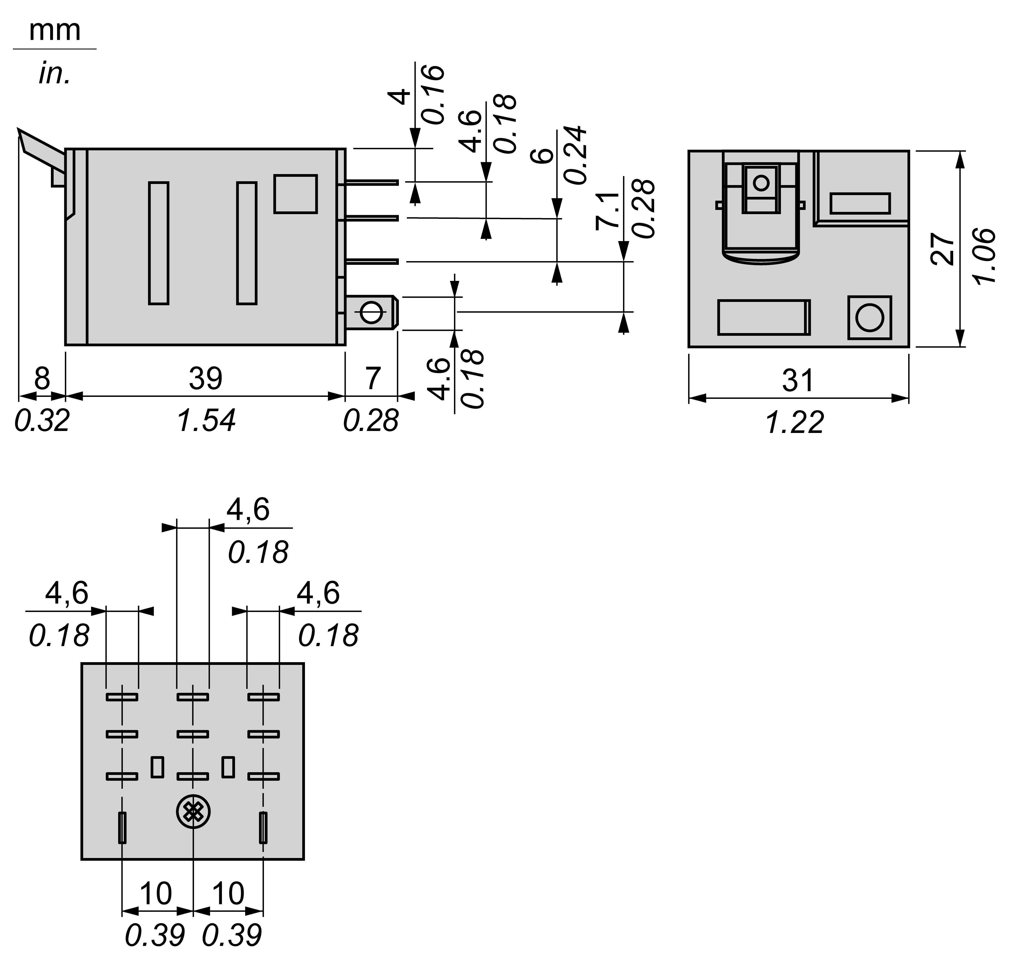 plug-in relay, Harmony electromechanical relays, 15A, 3CO, with LED ...