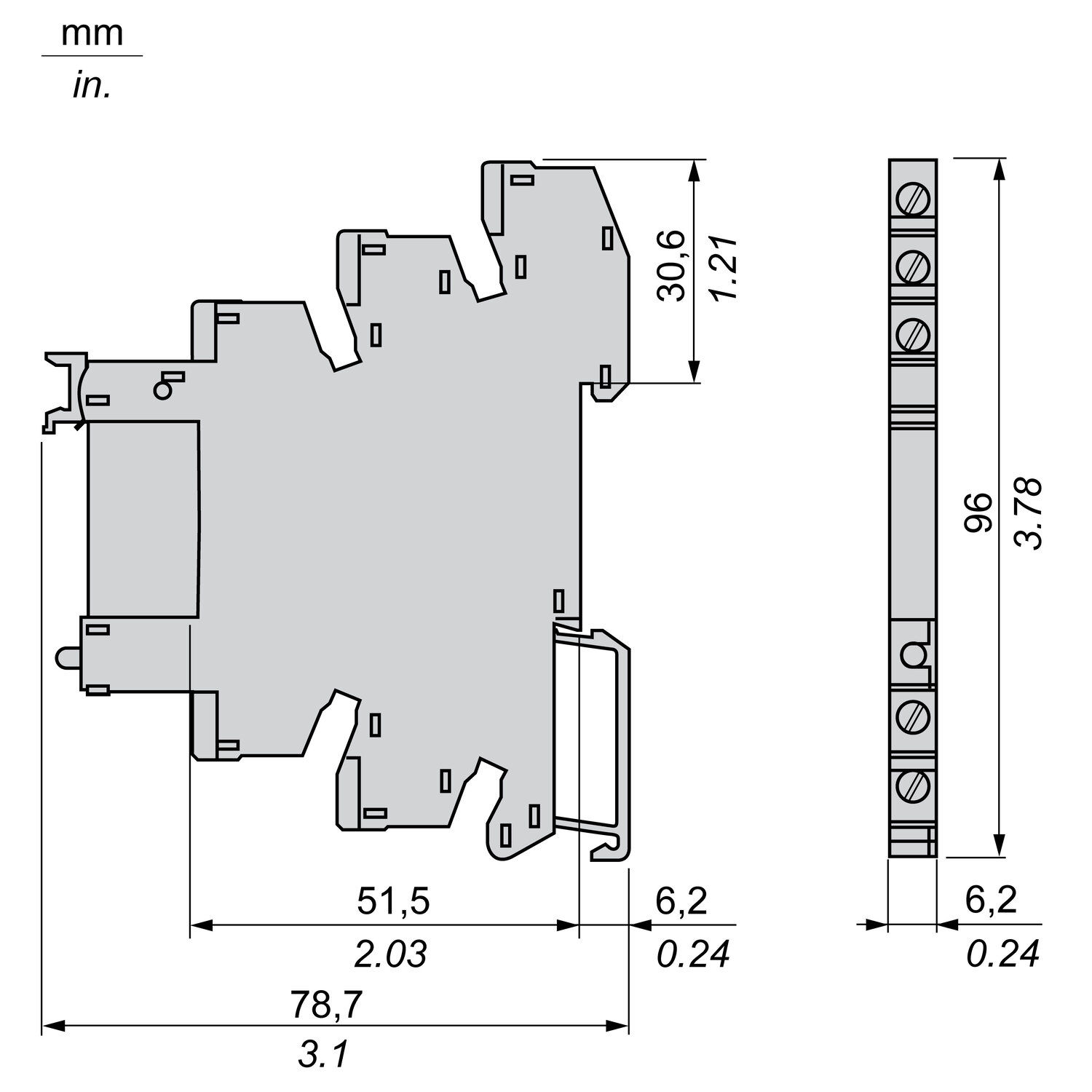RSL1PVFU, slim interface relay, Harmony Electromechanical Relays, pre ...