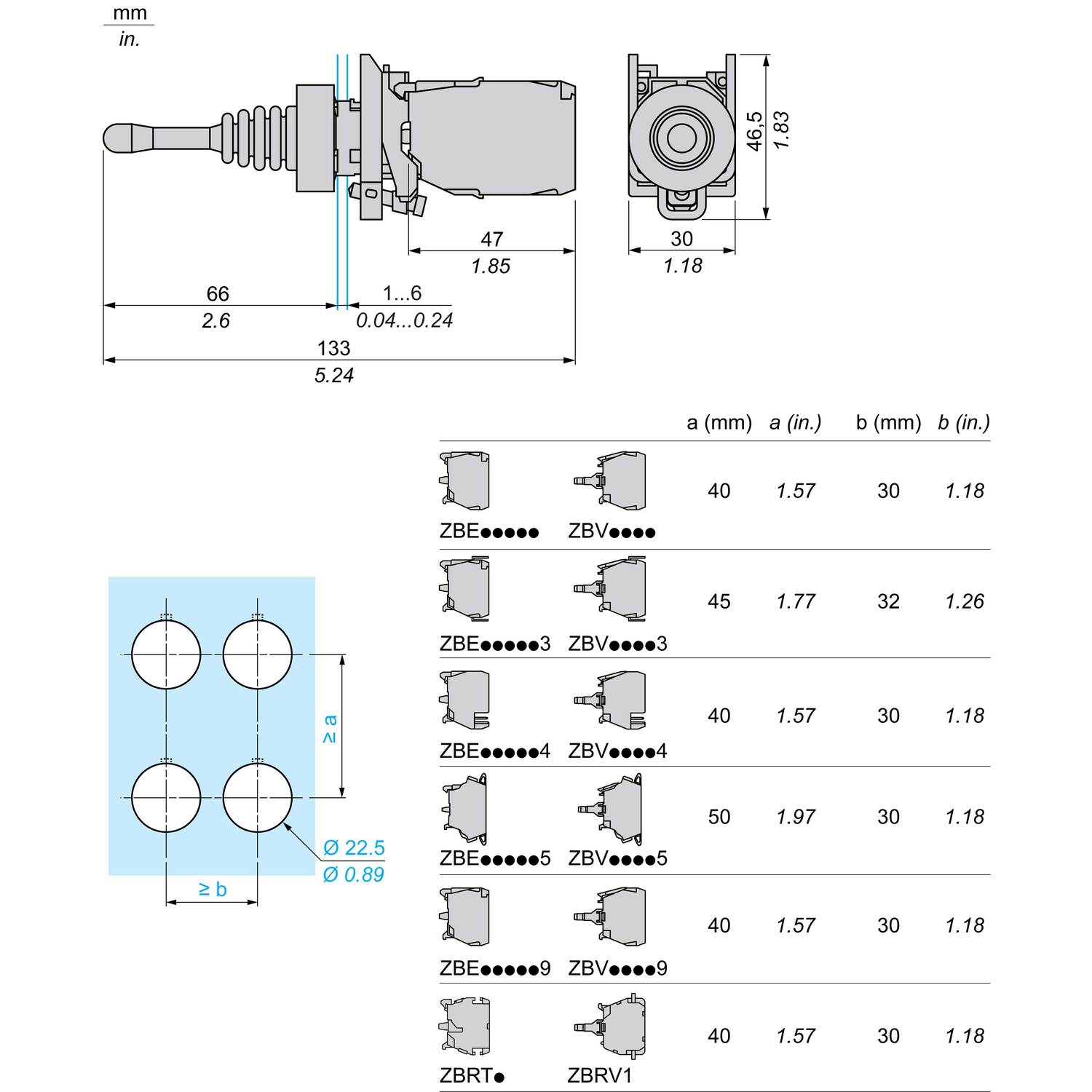 XD4PA24, Joystick controller, Harmony XB4, metal, 22mm, 4 directions ...