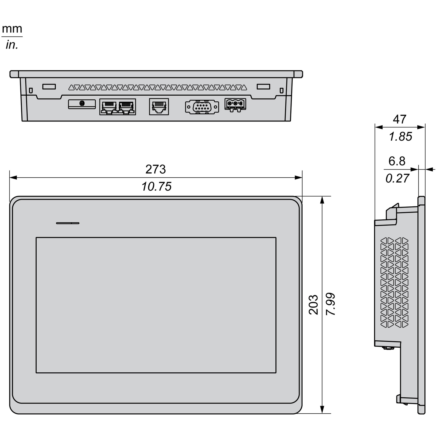 HMIST6500, touch panel screen, Harmony ST6, 10inch wide display, 2COM ...