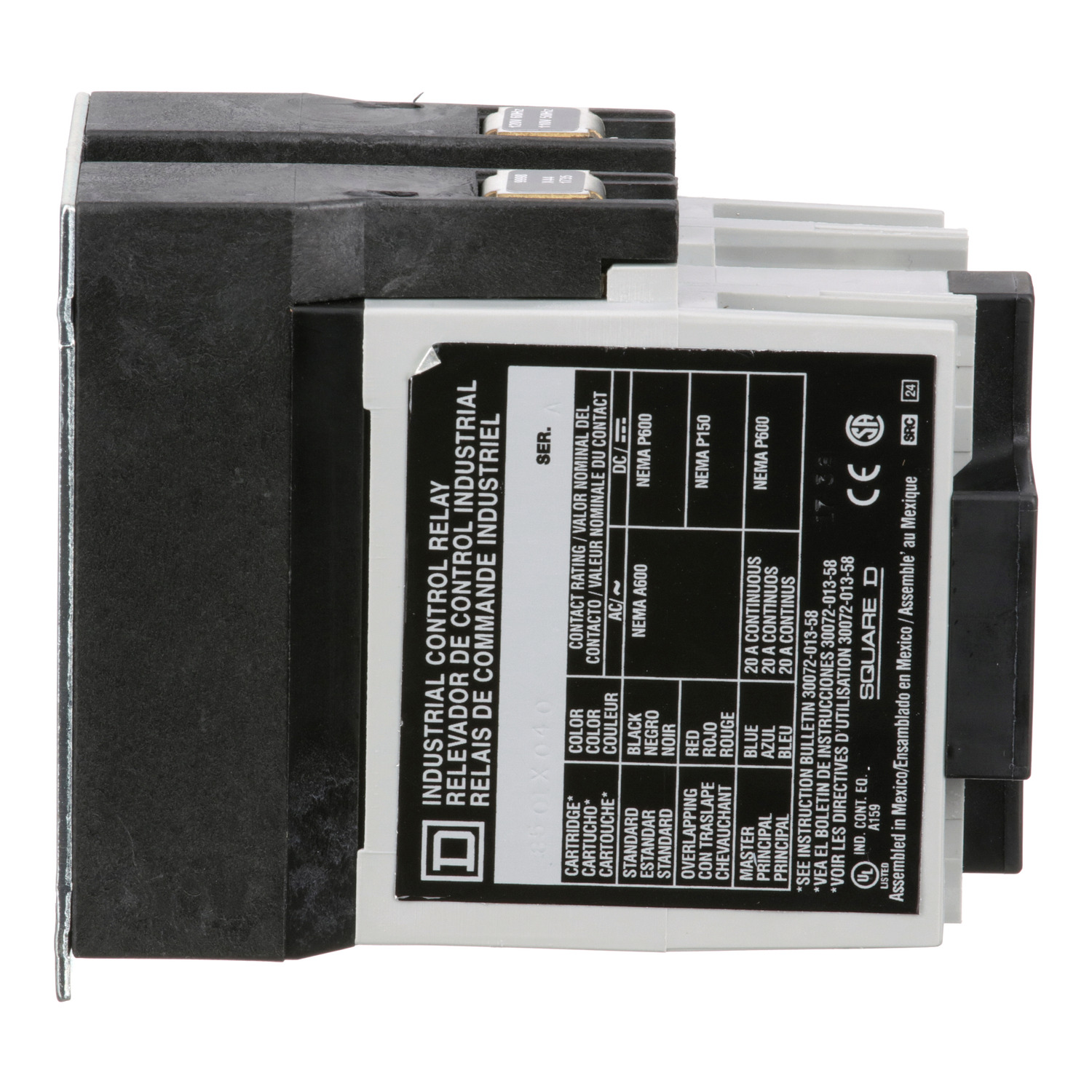8501XO40V02 - NEMA Control Relay, Type X, machine tool, 10A resistive ...