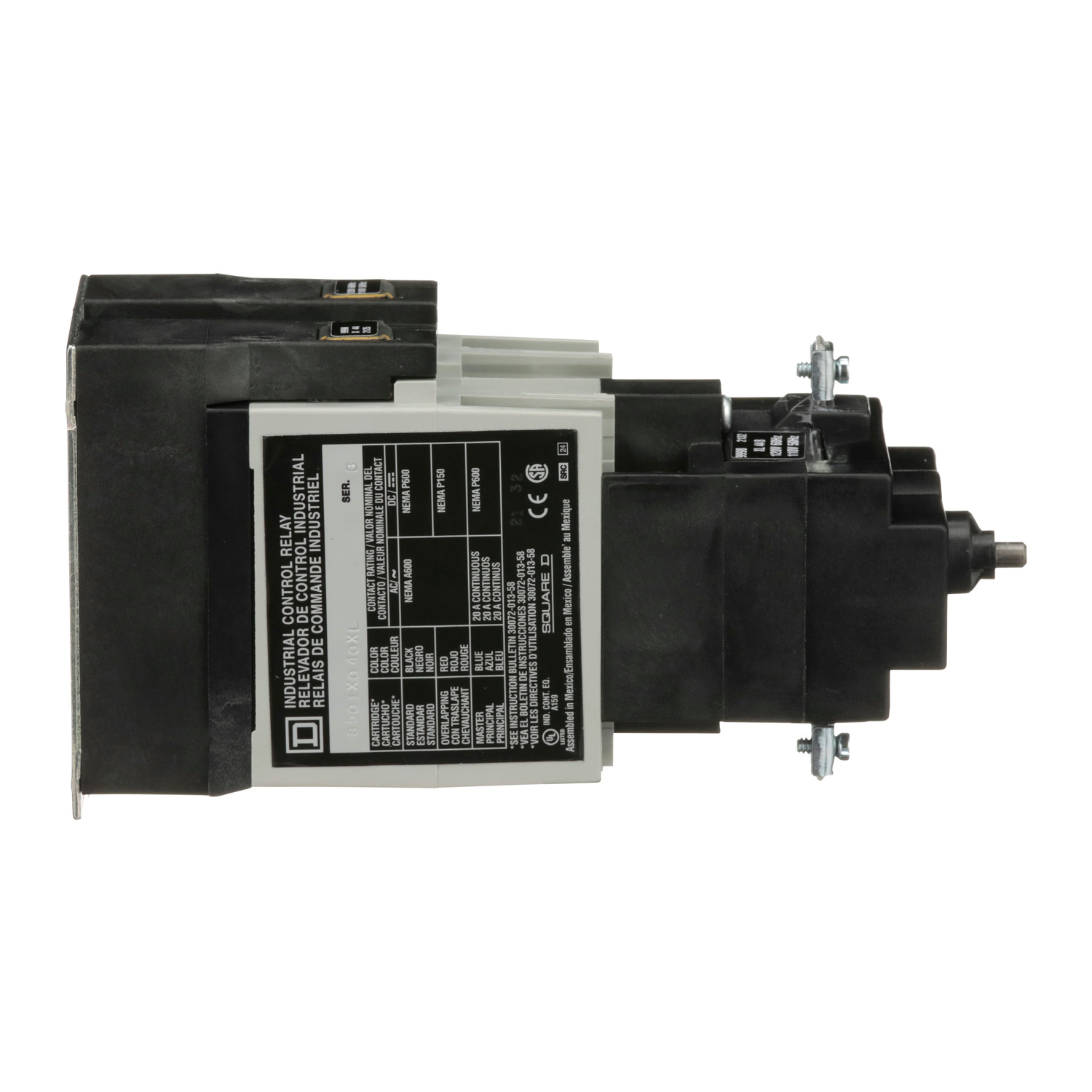 8501XO40XLV02 - NEMA Control Relay, Type X, latching, 10A resistive at ...