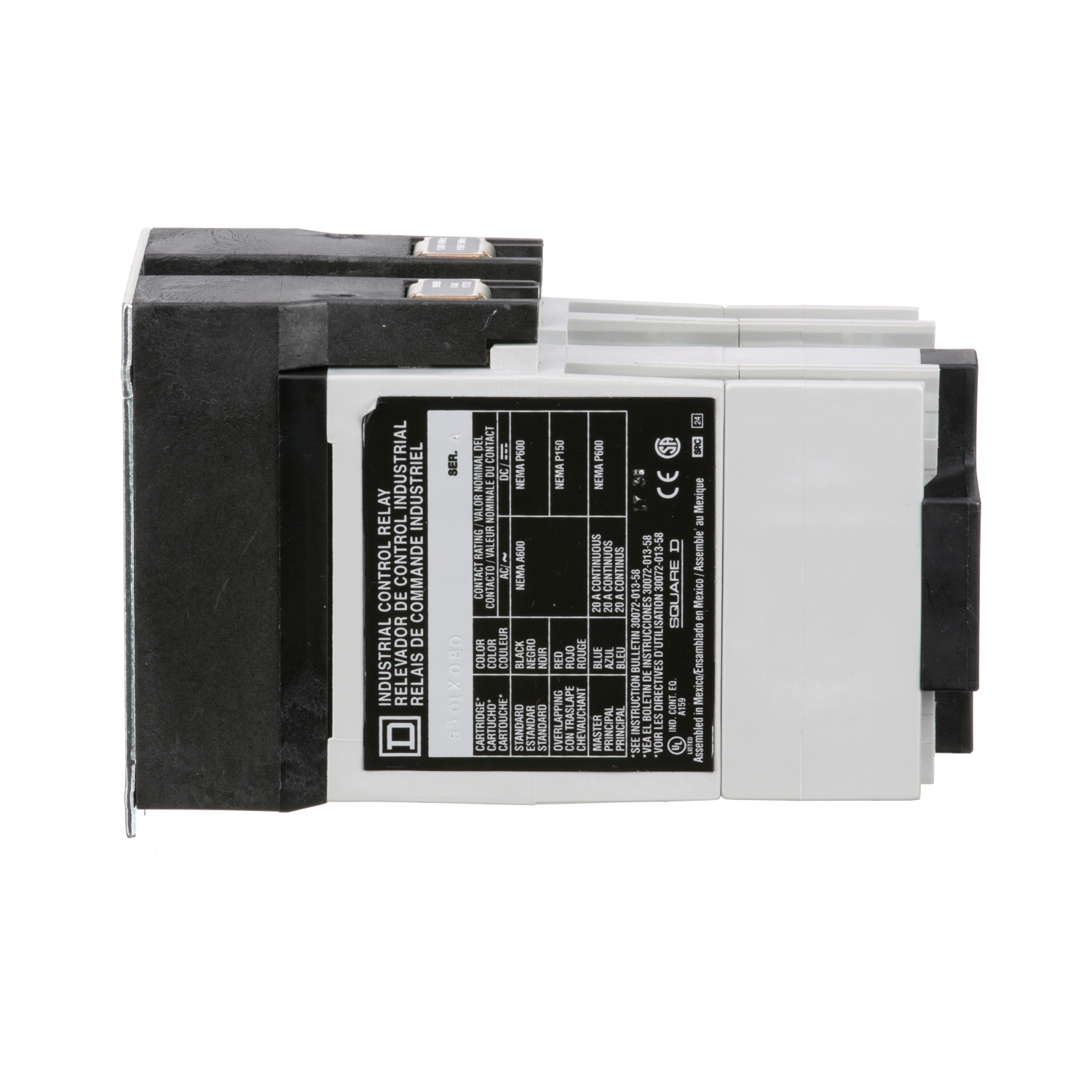 8501XO80V02 - NEMA Control Relay, Type X, machine tool, 10A resistive ...
