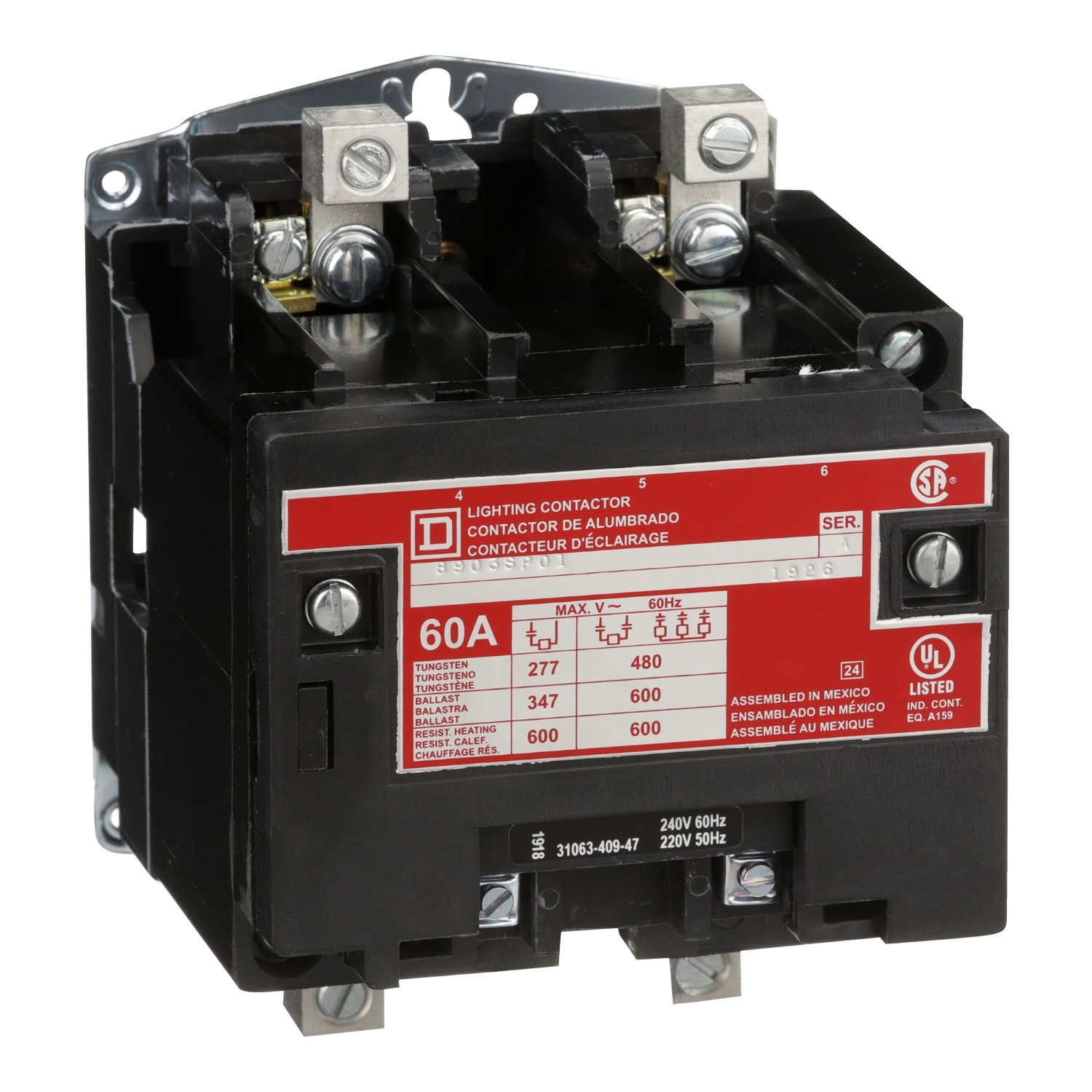 8903SPO1V03, Contactor, Type S, multipole lighting, electrically held ...