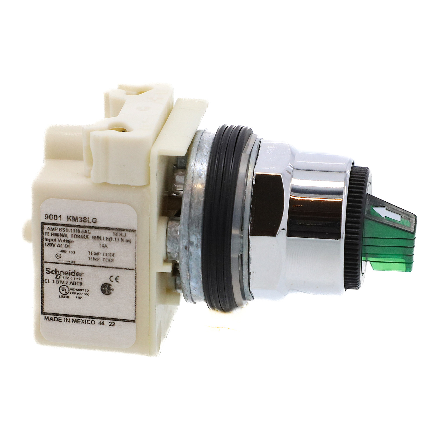 9001K11J38LGG - Illuminated selector switch head, Harmony 9001K, metal ...