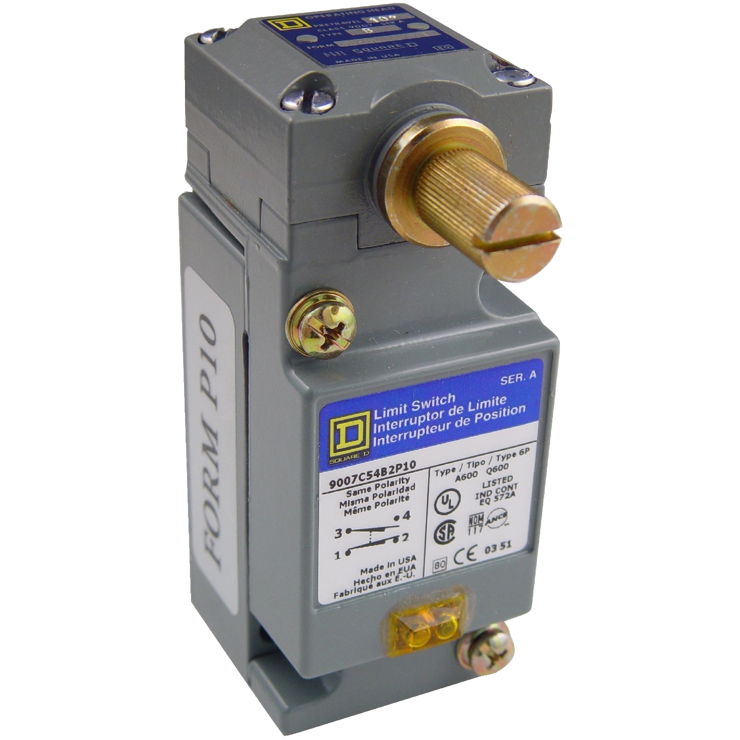 9007C54N2P10 - 9007C limit switch - 1 NO/NC - rotary head - CW+CCW ...