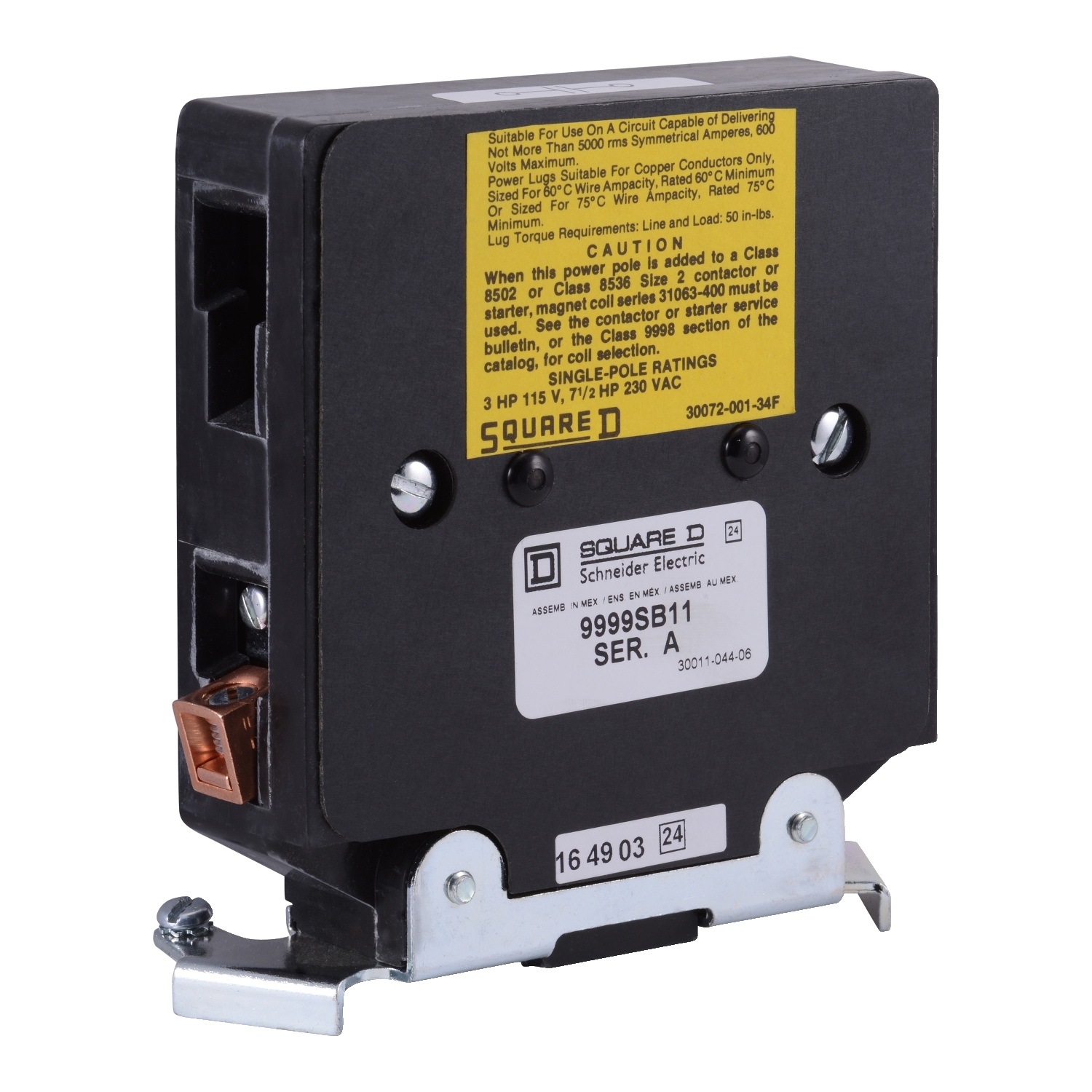 9999SB11, power pole module Type S, 1NO, NEMA Size 2, 110/120VAC 50 ...