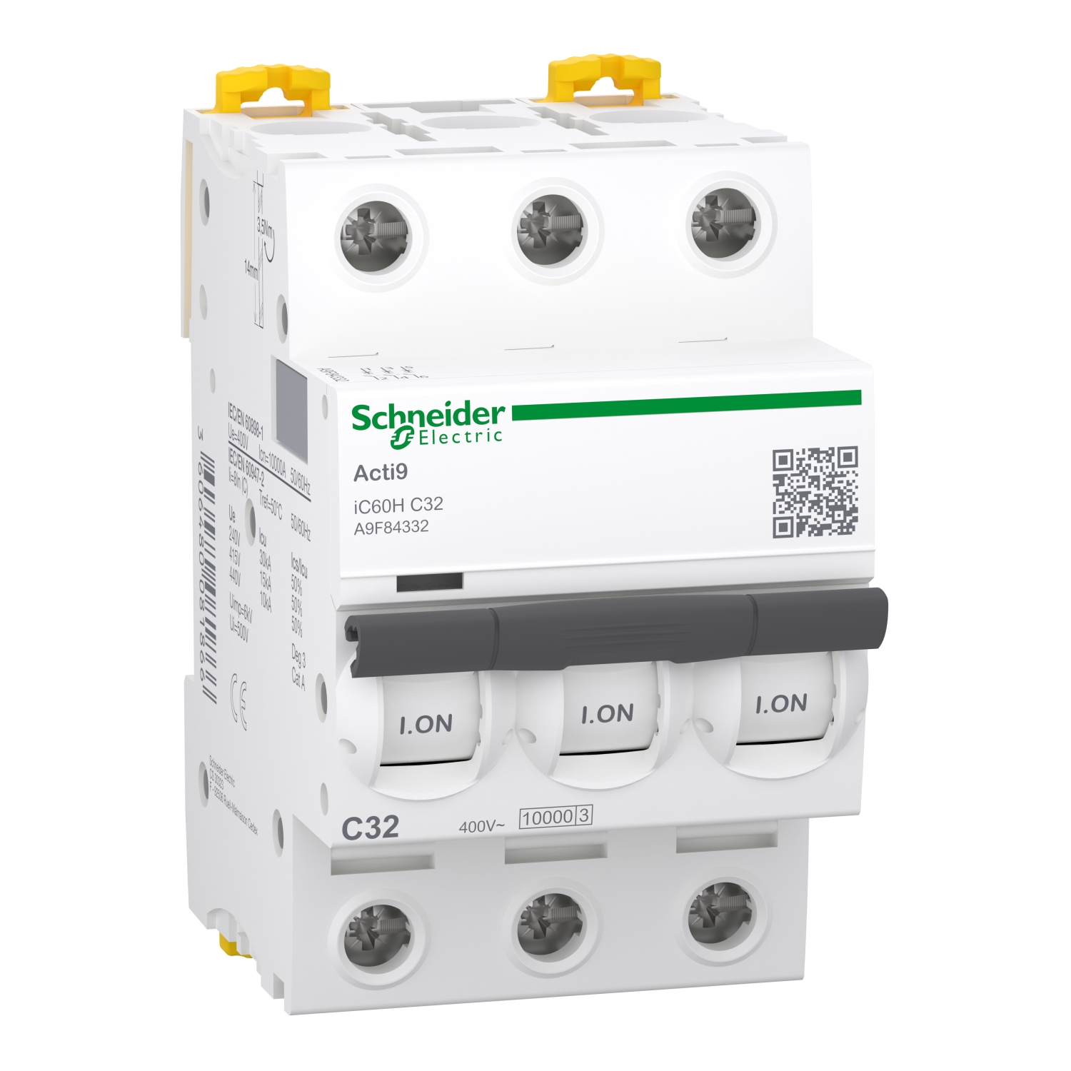 A9F84332 - iC60H - miniature circuit breaker - 3P - 32A - C curve ...