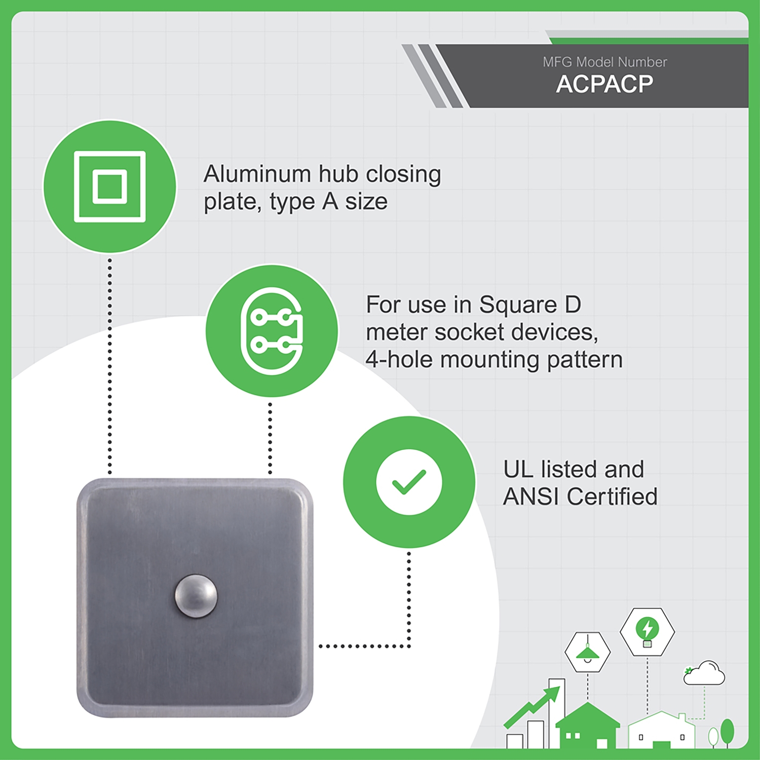 ACPCP - Meter pak accessory, closing plate, Series A, steel, CP ...
