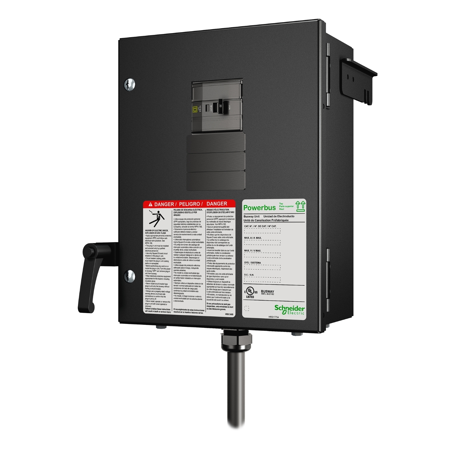 PBP4A13L2120 - PB Busway Tap Off Unit, 1x3 Pole, 5 Wire, 20A, 1 Drop ...