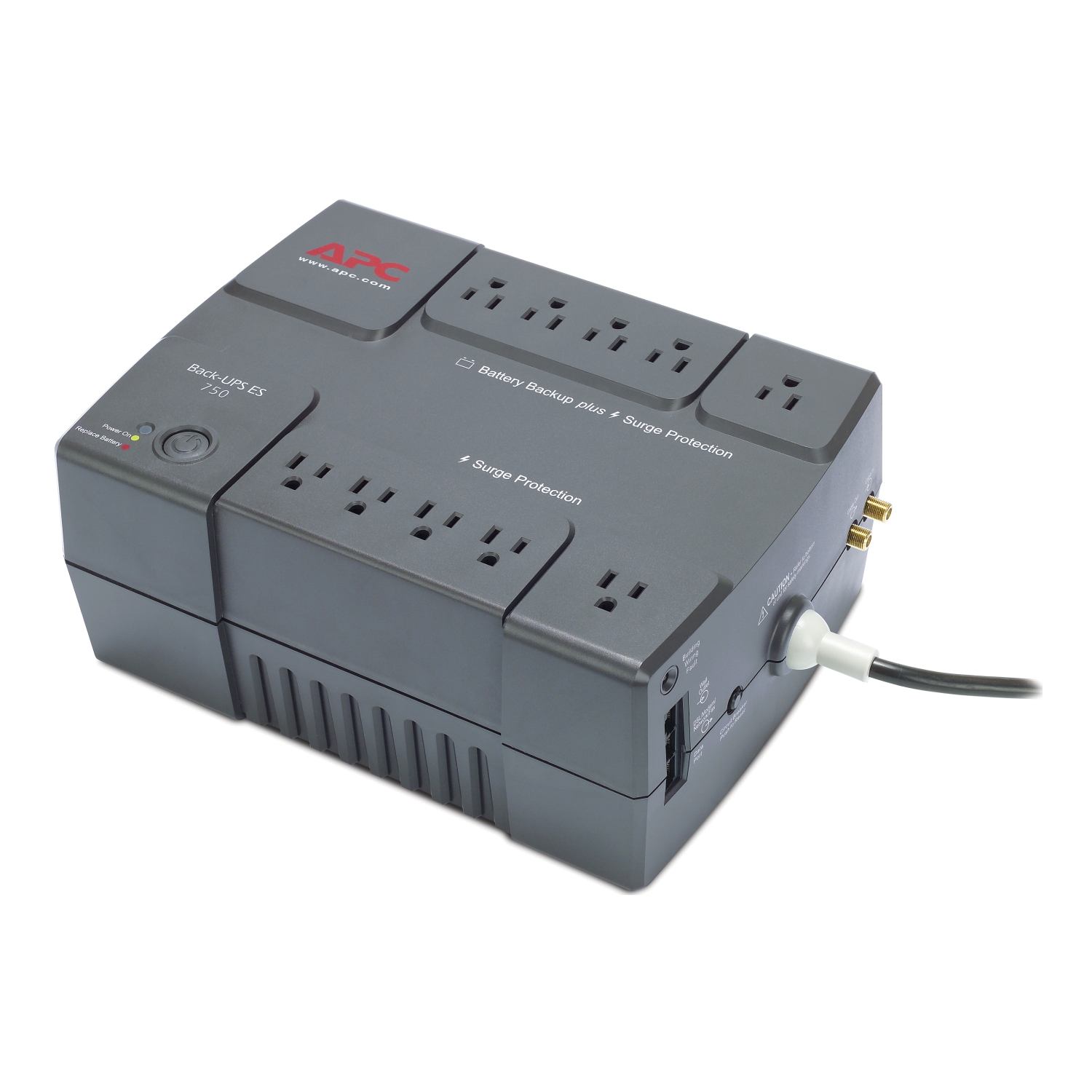 BE750BBW - APC Back-UPS ES 120V, USB with Telephone & Coax, Factory ...