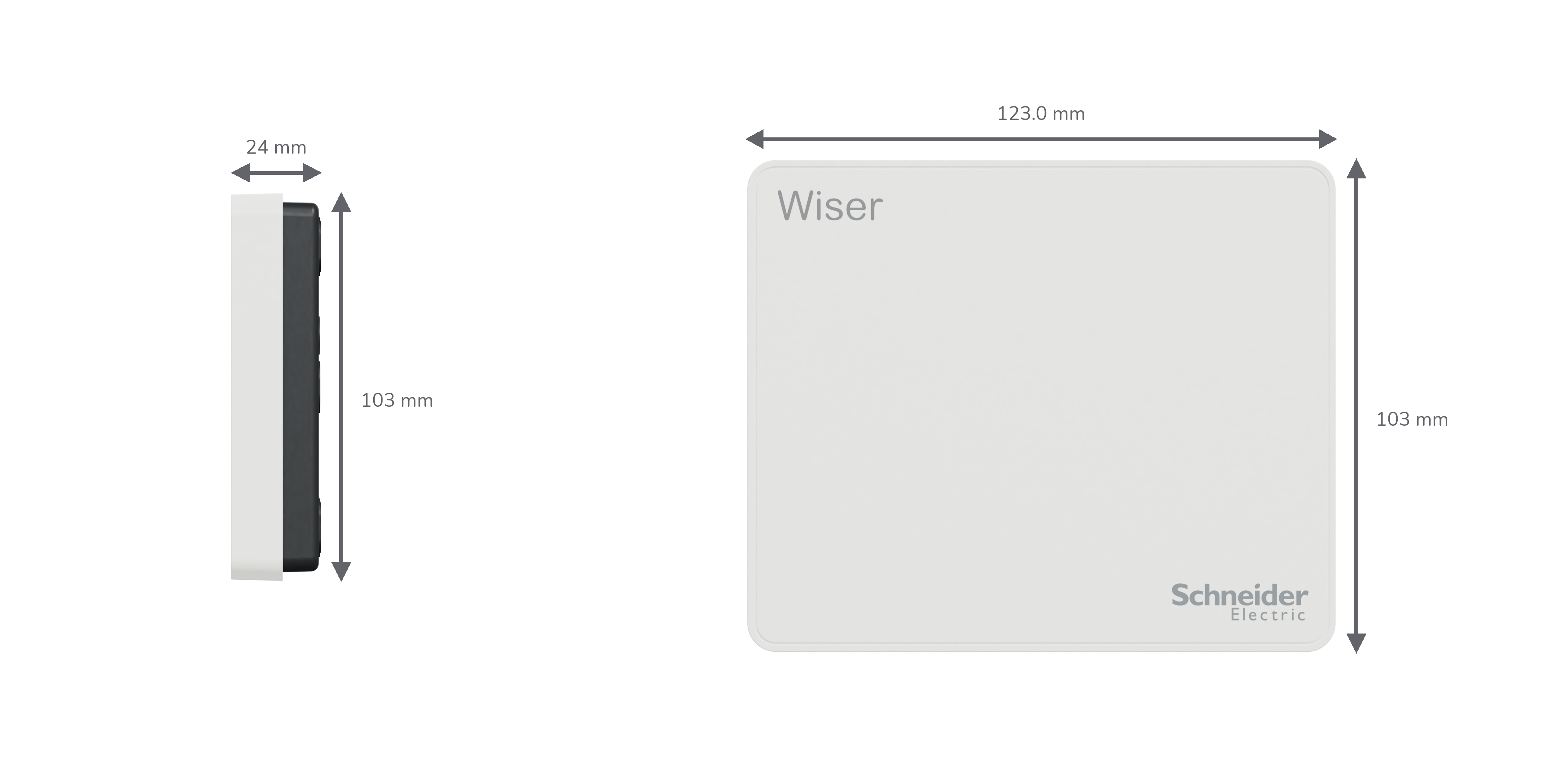 Wiser - Hub 2nd generation - ZigBee gateway - Image with Dimensions ...