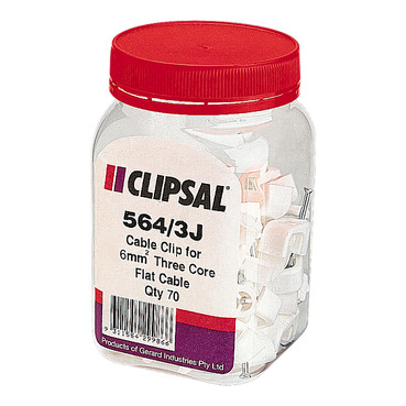 Clipsal - General Accessories Cable Clip to Suit 6mm², 3 Core, Flat ...