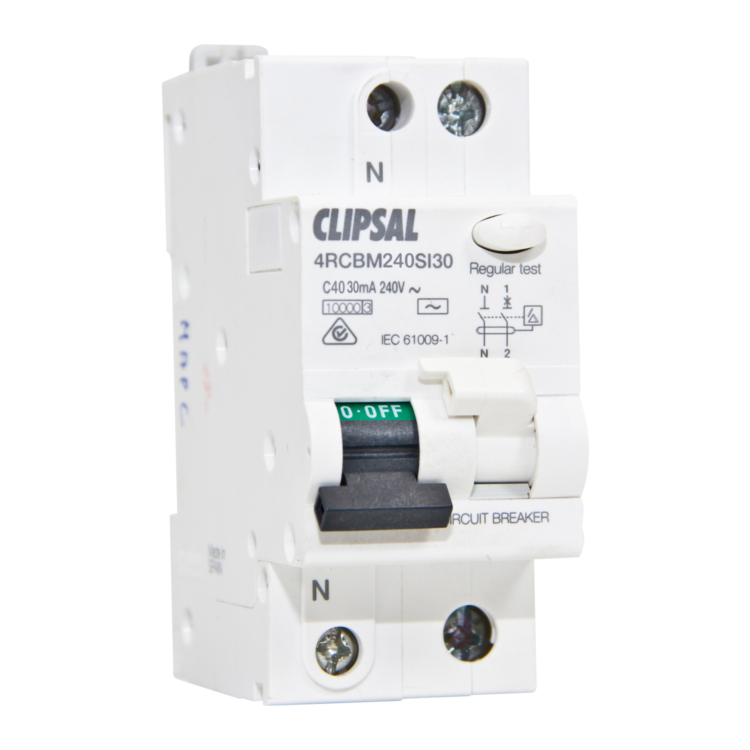 4RCBM240SI30 - Clipsal MAX4, RCBO 2 module 2P 40 A C curve 30mA Type A ...