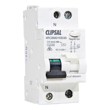 Clipsal - Max 4 RCBO 2 module 2 module 2P 16 A C curve 30mA Type A-SI ...