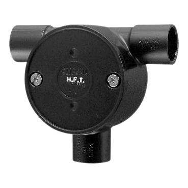 Black | Clipsal - Cable Management Tangential Junction Box 25mm I.D ...