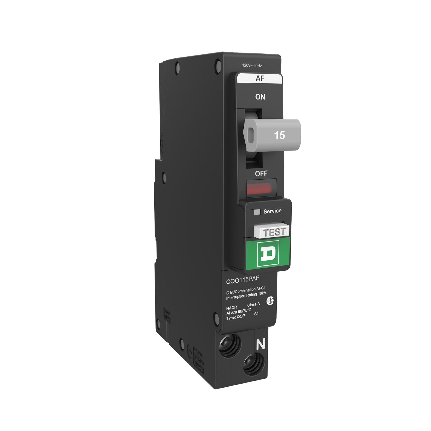 CQO115PAF - Mini circuit breaker, QO CSA Canadian, 15A, 1 pole, 120VAC ...