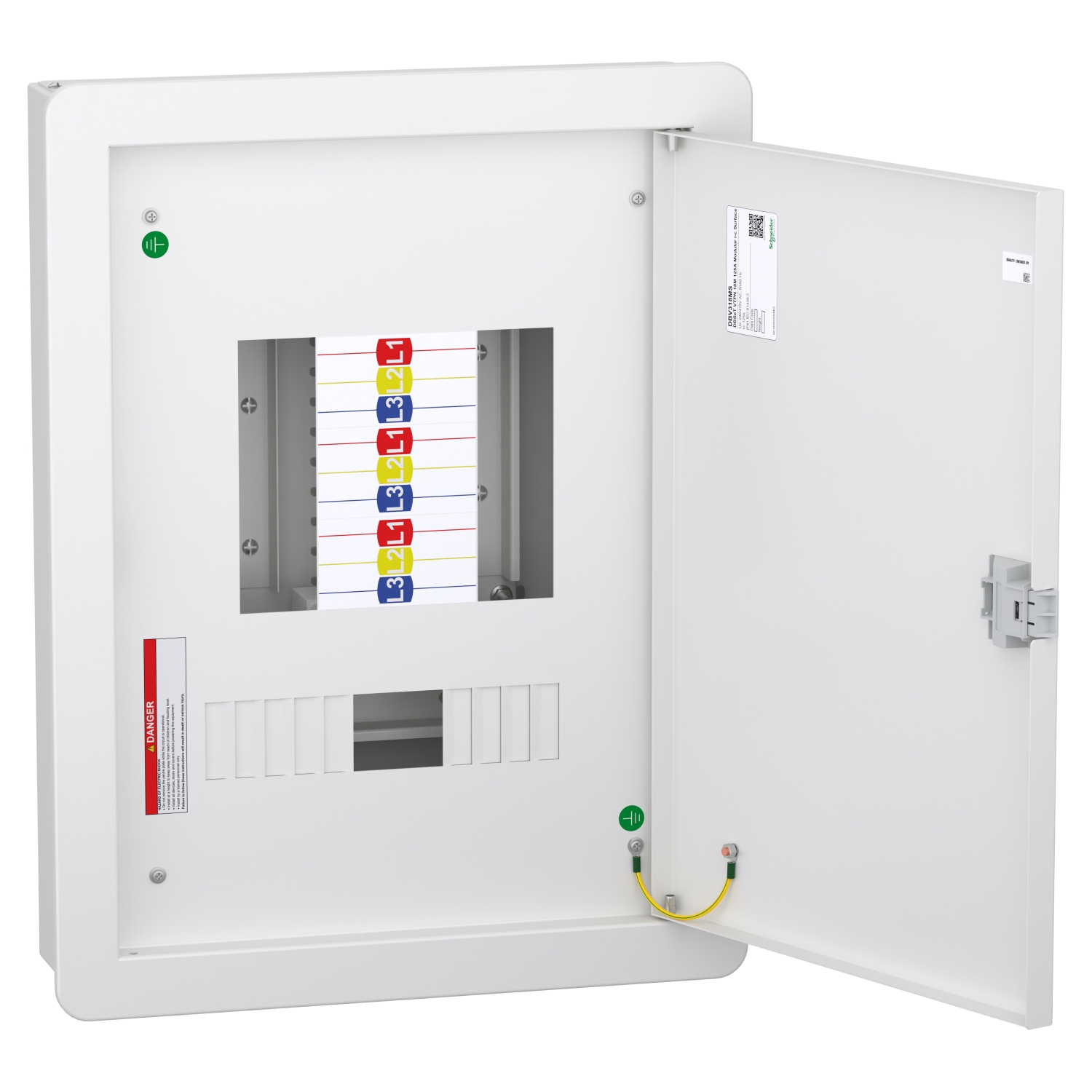 DBV318MS - VTPN Distribution board, DBSeT, 18 module, 125A Modular incomer, IP41, Surface ...