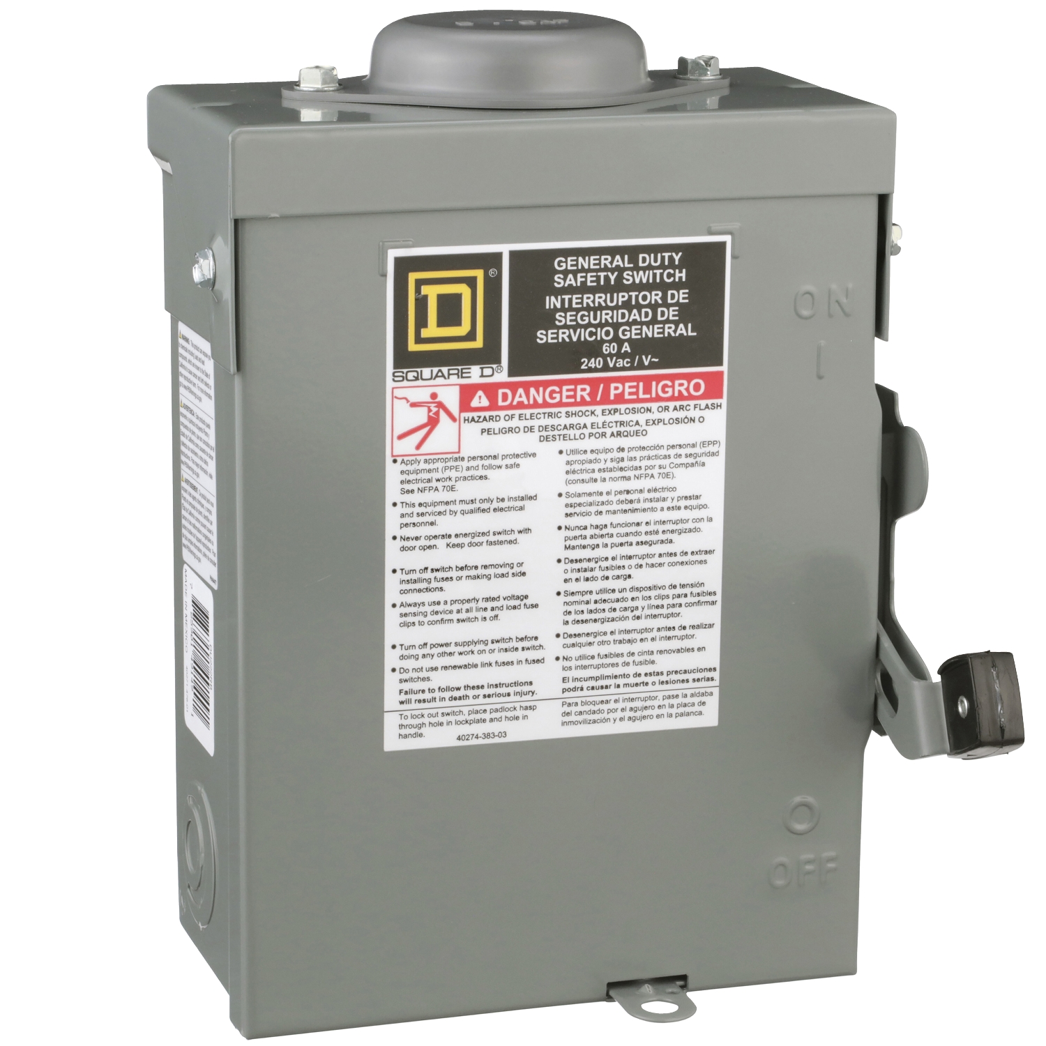 DU222RB, Safety switch, general duty, non fusible, 2 pole, 2 wire ...
